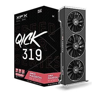 XFX Speedster QICK319 Radeon RX 6750XT CORE Gaming Graphics Card with 12GB GDDR6 HDMI 3xDP, AMD RDNA 2 RX-675XYJFDP