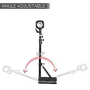 AISIMEE Wall Mounting Triangle Boom Arm for Photography Strobe Light, Monolight, Softbox, Umbrella, Reflector and Ring Light, Support 180 Degree Rotation, Max Length 4 Feet/125cm (Black)