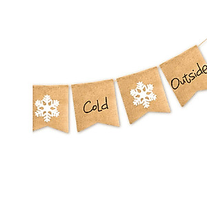 Christmas Banner Baby It's Cold Outside Printed Bunting Banner Christmas Tree Garland Holiday Bunting Home Garden Indoor Outdoor Banner Christmas Home Party Decorations