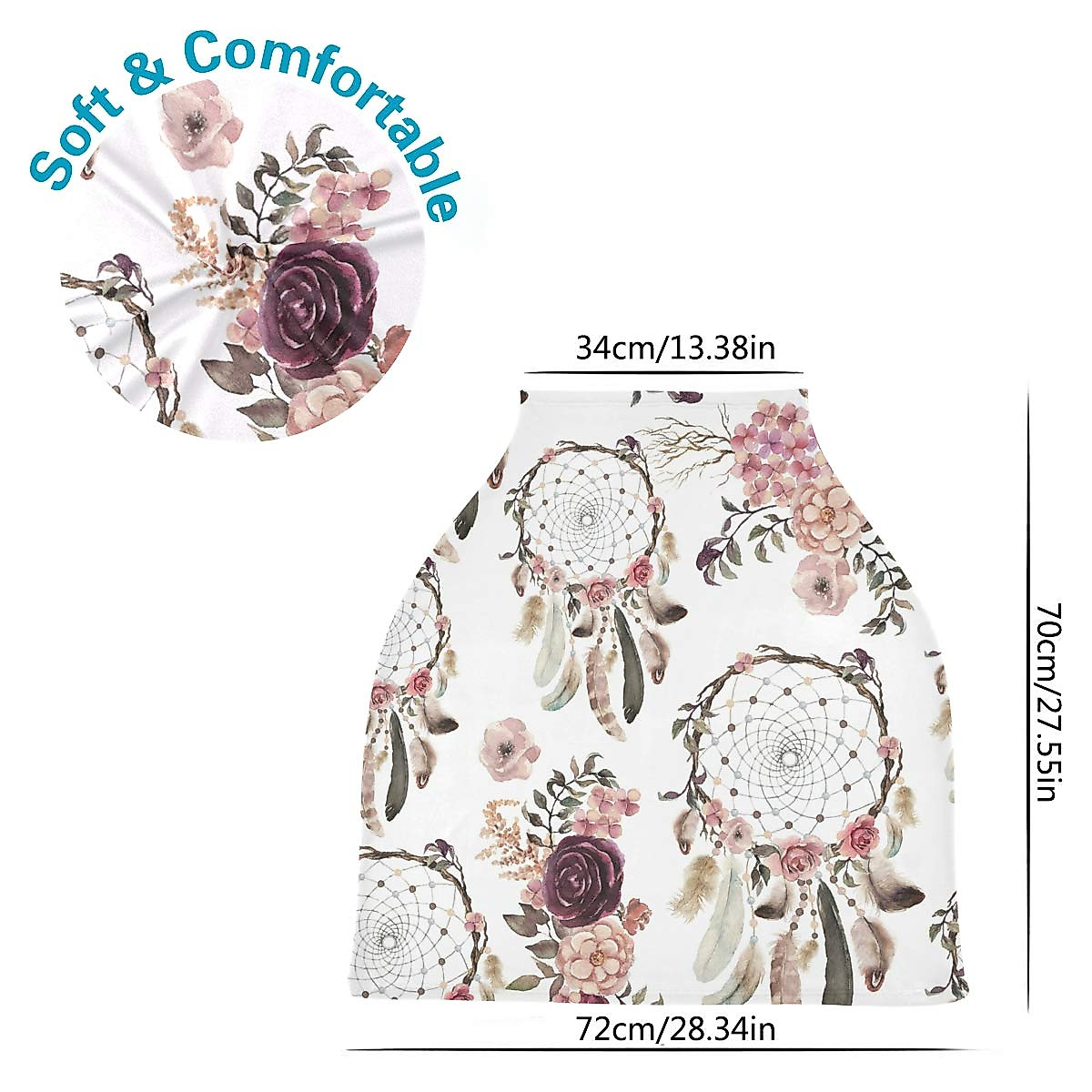 Nursing Cover Breastfeeding Scarf Ethnic Boho Floral- Baby Car Seat Covers, Stroller Cover, Carseat Canopy (n)