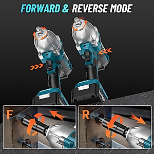 Seesii Cordless Electric Impact Wrench 1/2 inch for Car Home, 665Ft-lbs(900N.m) Brushless, 3300RPM High Torque Gun w/ 2x 4.0Ah Battery,Charger & 6 Sockets, WH710