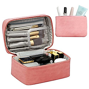 HIJJMAXX Makeup bag travel cosmetic bag makeup organizer bag travel make up bag Waterproof make up organizer bag makeup bags for women Girls.(Pink)