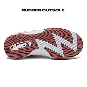 AND1 Takeoff 3.0 Girls & Boys Basketball Shoes, Boys High Top Sneakers - White/Light Pink, 2 Little Kid