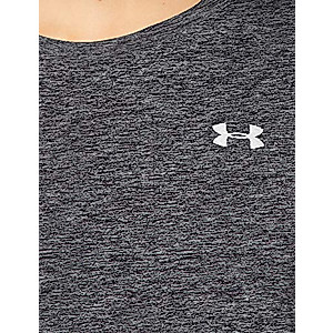 Under Armour Women's Tech Twist T-Shirt , Black (001)/Metallic Silver , Large