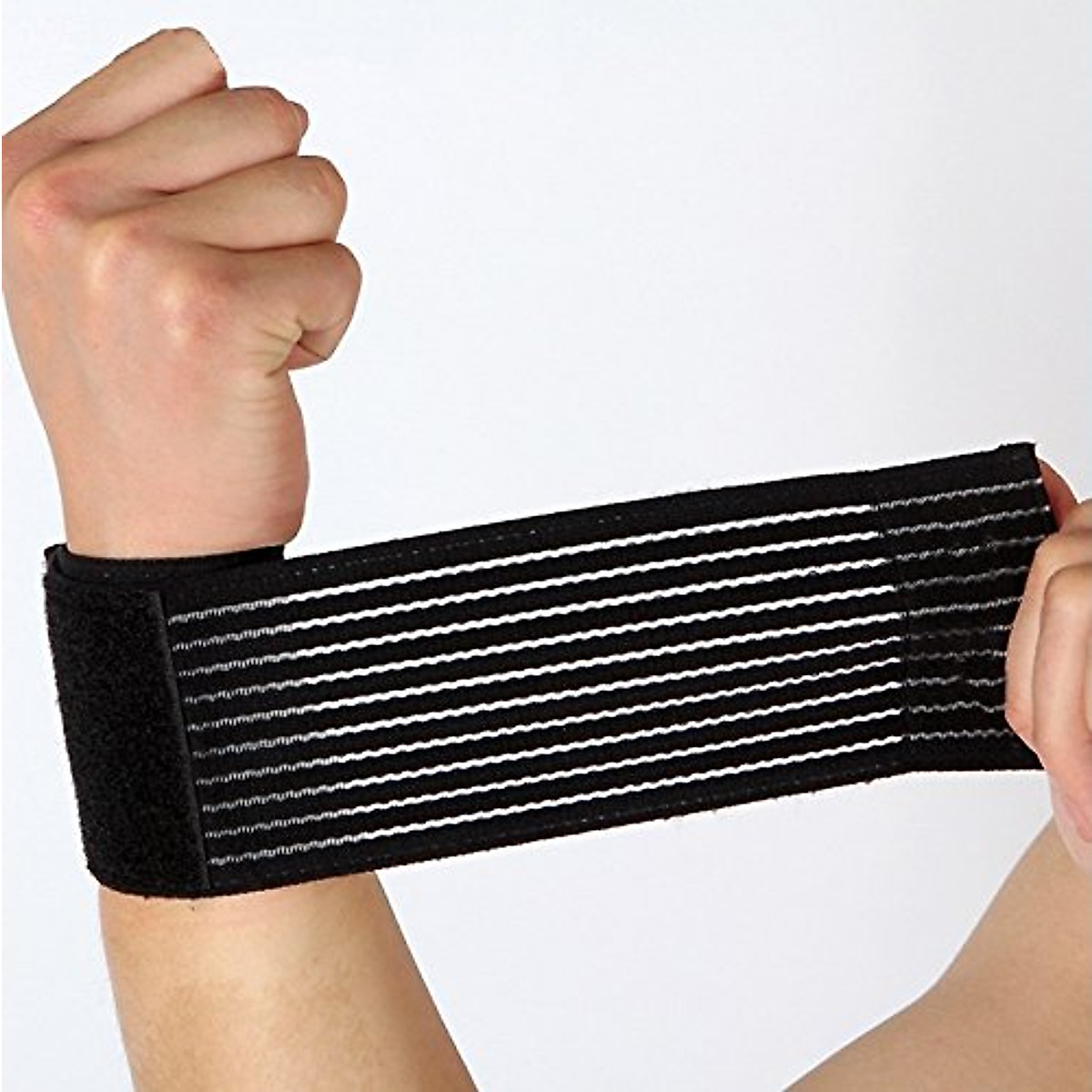 NICKSTON 1 Cotton Sport Stretchable Headband, 1 Striped Wrist Strap and 1 Elbow Brace Strap (ST3) for Recovery, Support, and Injury Protection - 3pcs Set