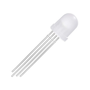 CHANZON 50 pcs 8mm RGB Multicolor Diffused LED Diode Lights Common Cathode(Frosted Round 3 Color) 4 pin Bright Lighting Bulb Lamps Electronics Components Indicator Light Emitting Diodes
