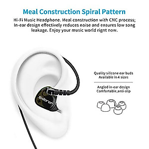 Wired Sport Earphone Running Earphone with Microphone and Remote Sweatproof and Noise-Resistant in Ear Earphone for Running Gym Jogging (Green)