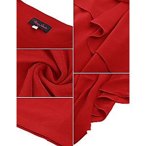 Women's Plus Size Flare Sleeve Bodycon Business Scuba Sheath Dress Red 22W