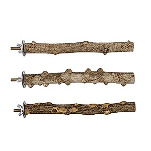 Mogoko Natural Wood Bird Perch Stand, Hanging Multi Branch Perch for Parrots, Parakeets Cockatiels, Conures, Macaws, Love Birds, Finches (Style 4)