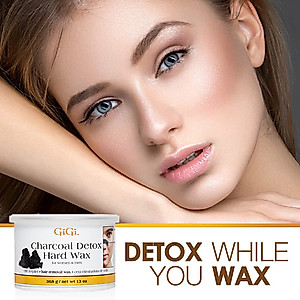 GiGi Charcoal Detox Facial Wax, Unclogs Pores, Stripless, for Delicate Skin, Brows, Upper Lip, 13 oz, 1-pack