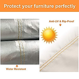 Patio Chair Covers, 2 Pack-37''Lx40''Dx30''H Waterproof Outdoor Furniture Cover, 600D Durable Lounge Deep Seat Covers, UV & Rip & Fade Resistant Covers for Patio Garden Lawn Sofa Wicker Chair