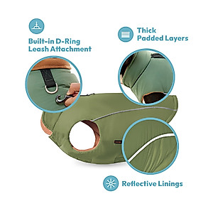 Gooby Sports Vest Dog Jacket - Pink, Small - Reflective Dog Vest with D Ring Leash - Warm Fleece Lined Small Dog Sweater, Hook and Loop Closure - Dog Clothes for Small Dogs Boy or Girl Dog Sweater