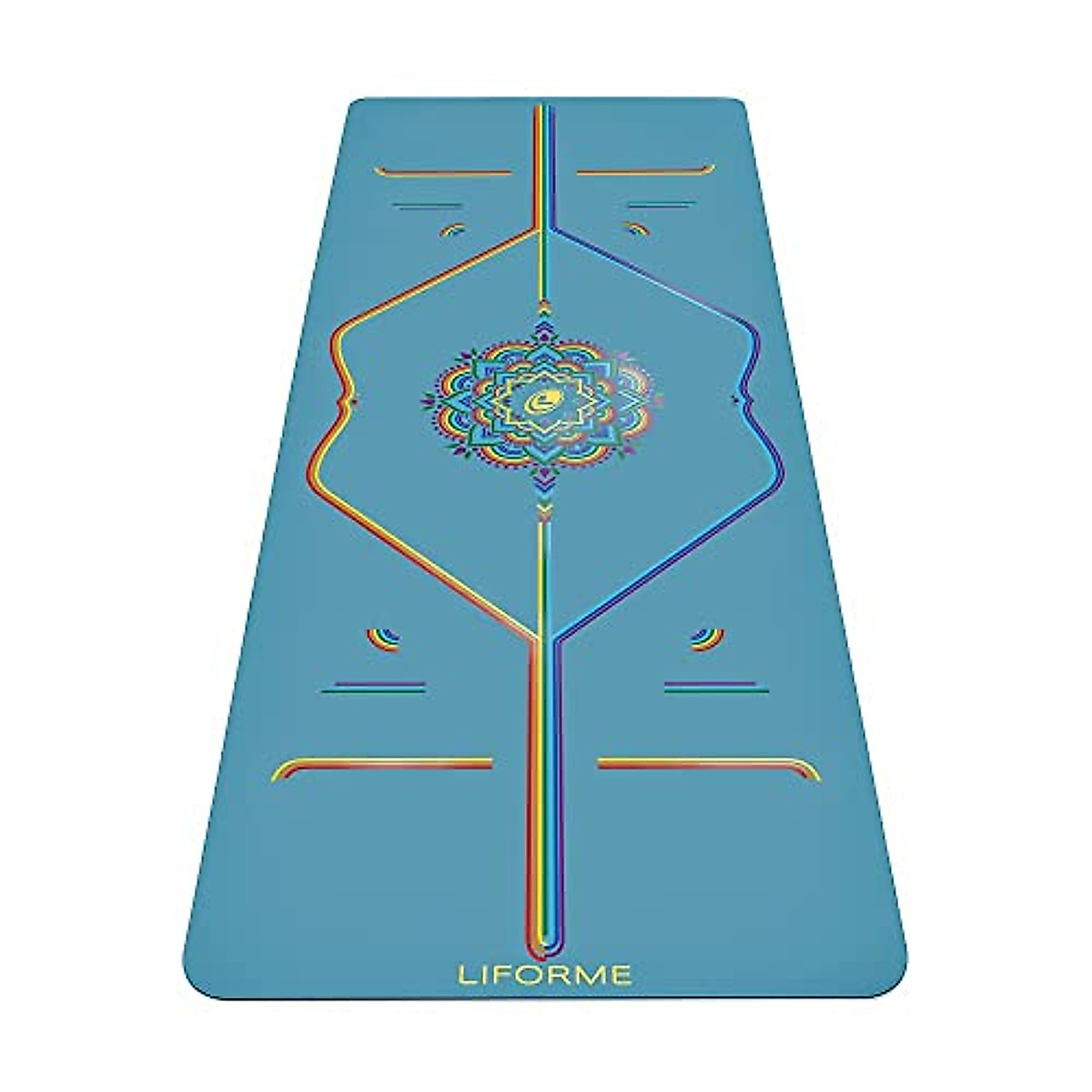 Liforme Printed Yoga Mat – Free Yoga Bag Included - Patented Alignment System, Warrior-like Grip, Non-slip, Eco-friendly, Sweat-Resistant, Long, Wide, 4.2mm thick mat for comfort