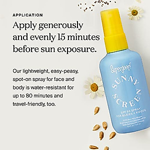 Supergoop ! Sunnyscreen 100% Mineral Spray SPF 50 - 3 . 4 fl oz , Pack of 2 - Face & Body Sunscreen for Babies & Kids - Pediatrician Tested , Hypoallergenic , Fragrance & Silicone Free
