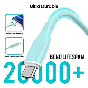 USB C Charger Cable [2-Pack 6ft] 60W Type C Charger Fast Charging, USB C to USB C Cable for iPhone 16 15 Pro Max Plus, Samsung S23/S22 Ultra, MacBook Air Pro 2020, iPad Pro