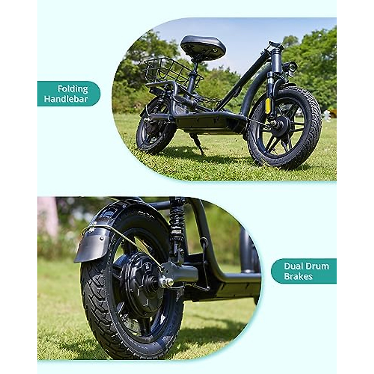 Gotrax FLEX ULTRA Electric Scooter with Seat for Adult Commuter,25 Miles Range&20Mph Power by 500W Motor, Folding Scooter with 14" Pneumatic Tire&Comfortable Wider Deck, E-Bike with Carry Basket Black