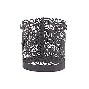 Asenart Flameless Tea Light Votive Wrap Candle Holder Set (50 Pack) for LED Battery Tealight Candles (Not Included) (Black)