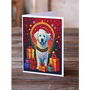Caroline's Treasures DAC3116GCA7P Kuvasz Holiday Christmas Greeting Cards Pack of 8 Blank Cards with Envelopes Whimsical A7 Size 5x7 Blank Note Cards