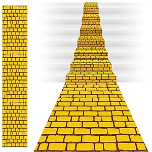 Long Brick Road Floor Runner Brick Wall Backdrop, Princess Decorations, Brick Road for Halloween Wizard Cosplay Party, 31.5 Inch x 16.4 Feet (Yellow)