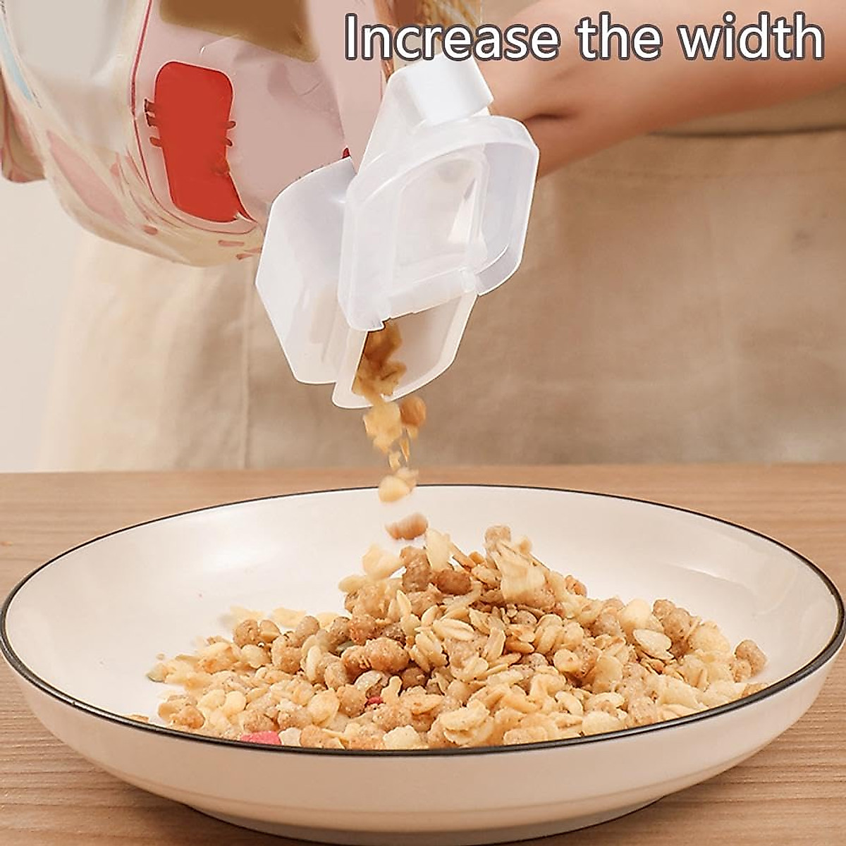 PLGEBR Food Bag Sealing Clip with Pour Spout,Food Storage Sealing Clips with Pour Spouts,Food Bag Spout Clip,Kitchen Food Bag Clips,Plastic Cap Food Clips,Suitable for Small Particle Food,Liquid