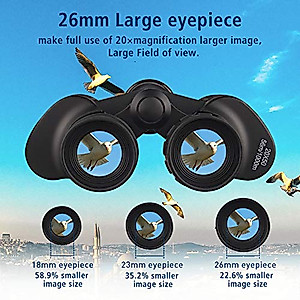20x50 High Power Binoculars for Adults with Low Light Night Vision, Compact Waterproof Binoculars for Bird Watching Hunting Travel Football Games Stargazing with Carrying Case and Strap