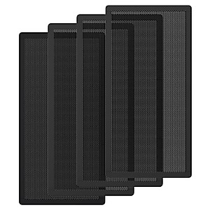 MoKo 140 x 280mm PC Case Magnetic Dust Mesh Filter, 0.5mm PVC Mesh Hole Computer Cooler Fan Dust Filter, Magnetic Frame Dustproof Mesh Filter Cover Fan Filter Grills for Computer PC Case - 4PCS