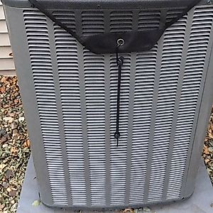 Air Conditioner Covers for Outside Units Central Ac Cover Leaf Guard Heavy Duty Mesh AC Defender for Outdoor Square Units, All Season Black (28 X 28 Inch)