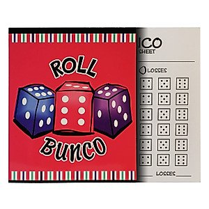 Bunco Game Kit with Crystal Tote Bag - Includes 9 Pink Dice, Bunco Score Sheets, Pencils, Bell, & 3 Inch Plush Dice - All of The Bunco Party Supplies You Need!