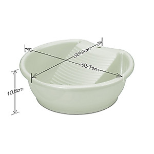 INOMATA 19070 White Rub Wash Plastic Laundry Pail