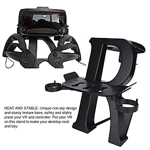 Upgraded Version Universal VR Stand,More Stable Base Headset Display Holder and Controller Mount Station for Oculus Quest, Quest 2, Rift, Rift S Headset and Touch Controllers(Black)