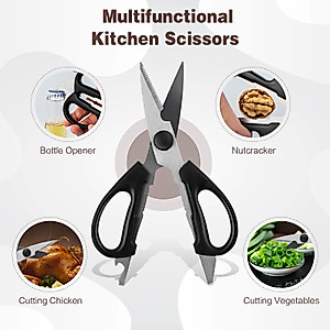 GOFLAME 16-Piece Kitchen Knife Set with Block, Stainless Steel Chef Knife Set with Sharpener, Versatile Kitchen Scissors, 6 PCS Steak Knives, Professional Knife Block Set with Ultra-Shape Edge