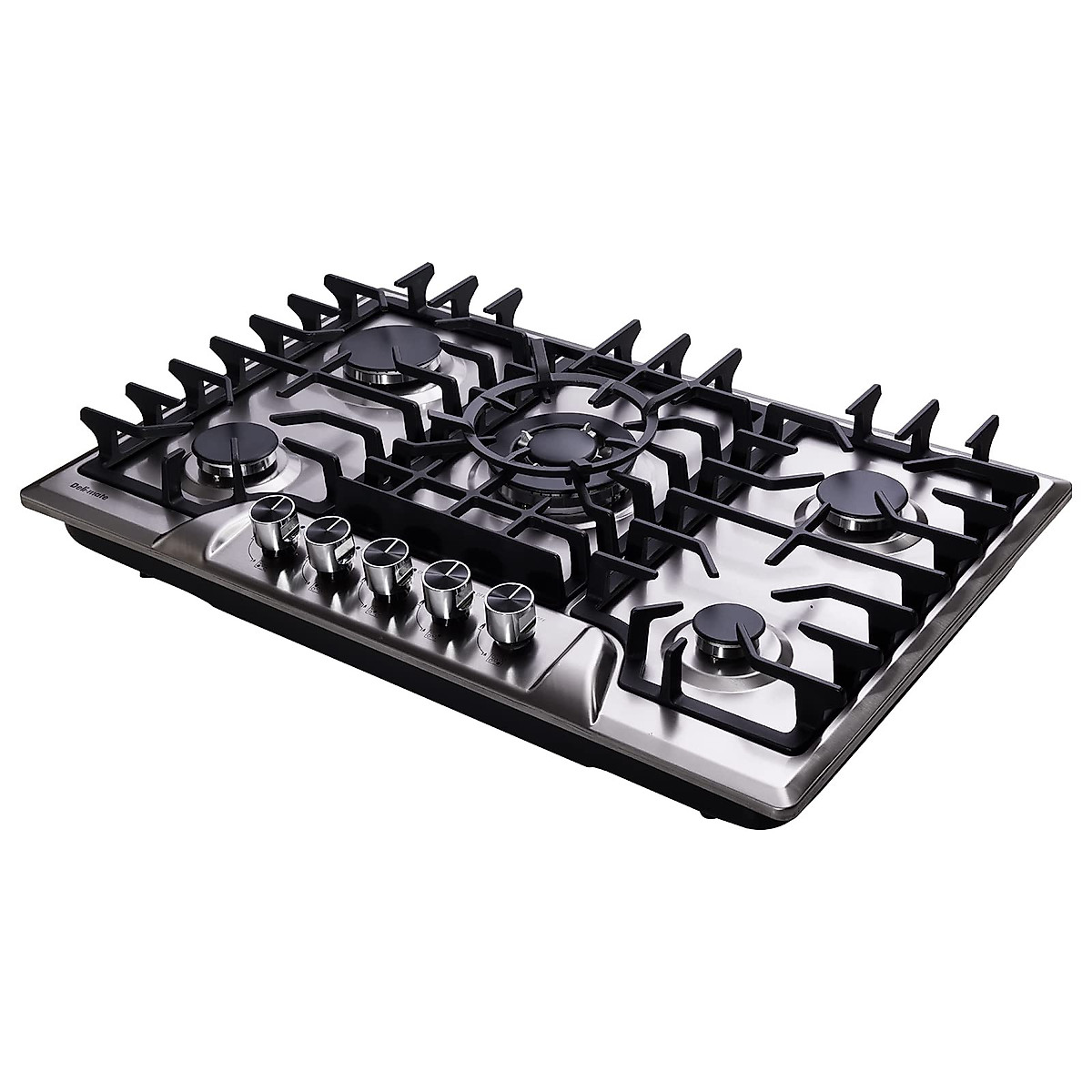 30 Inch Gas Cooktop, Stainless Steel Built-in 5 Burners Gas Stovetop LPG/NG Convertible Gas Stove Top Dual Fuel Gas Hob DM5722