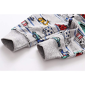 DDSOL Toddler Boy Clothes 2Pcs Vehicle Cars Sweatshirt and Jogger Sweatpant Set Kids Fall Winter Playwear Outfits 3T