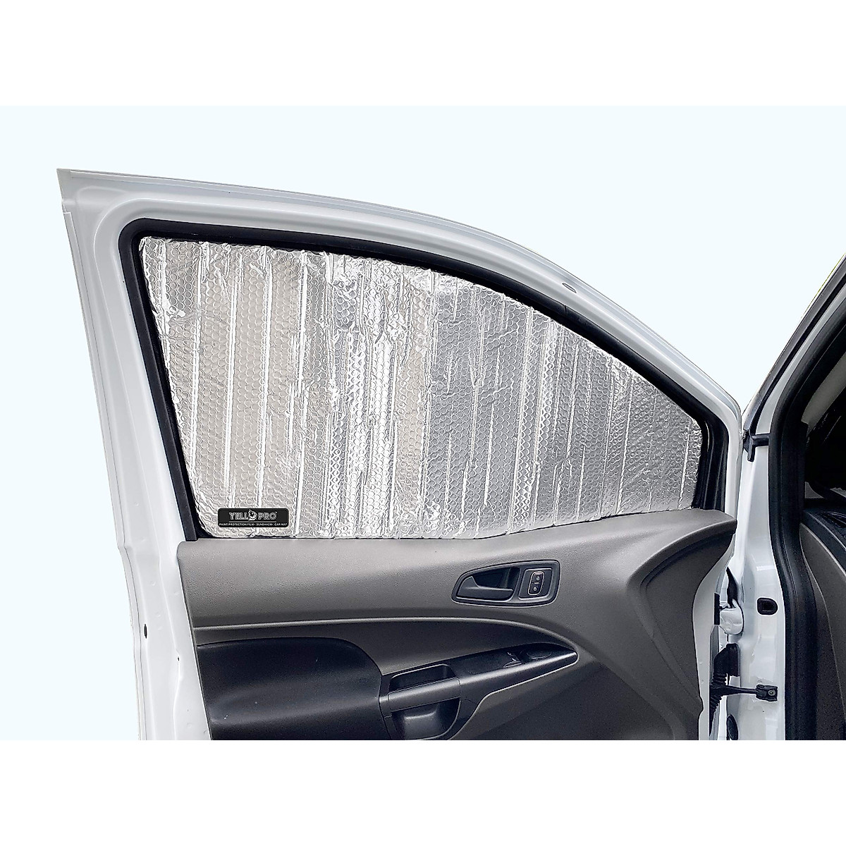 Side Window Front Seat Reflective Sunshade Custom Fit for 2014 2015 2016 2017 2018 2019 2020 2021 2022 2023 Ford Transit Connect (NOT FOR FULL-SIZE TRANSIT) XL XLT Passenger Wagon Cargo Minivan (2pcs)