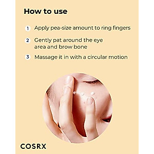 COSRX Advanced Snail Peptide Eye Cream with 73.7% Snail Mucin + 2% Niacinamide, 0.85 fl.oz / 25ml | Brightening Night Cream for Fine Lines & Dark Circles, Korean Skin Care, Not Tested on Animals