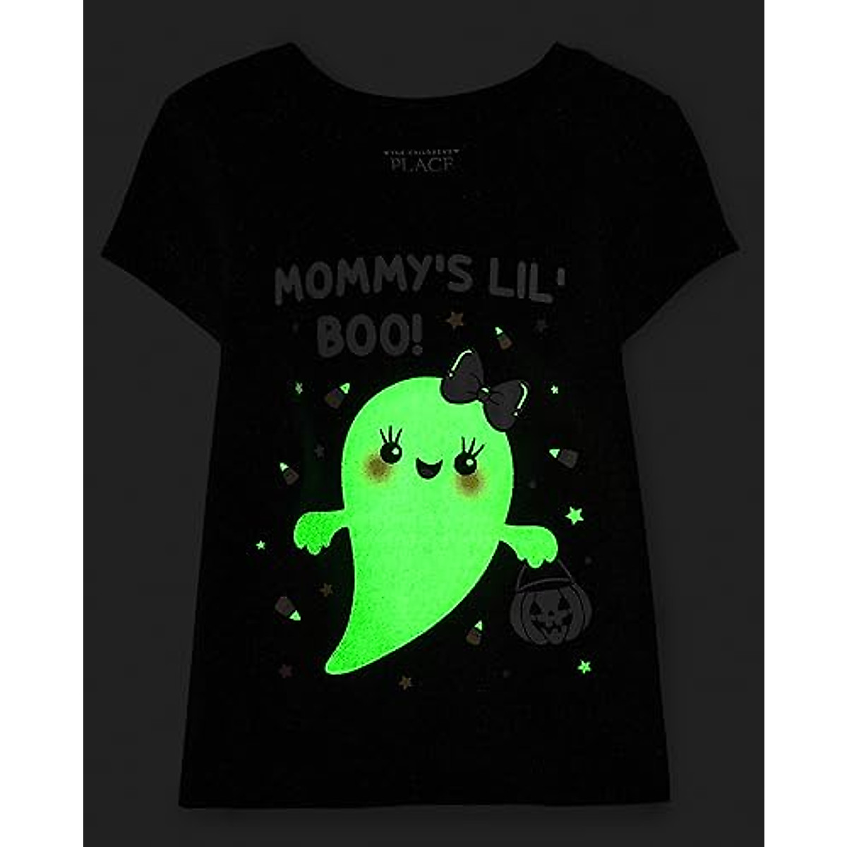 The Children's Place Baby Girls' and Toddler Halloween Short Sleeve Graphic T-Shirt, Mommys Lil Boo, 4T