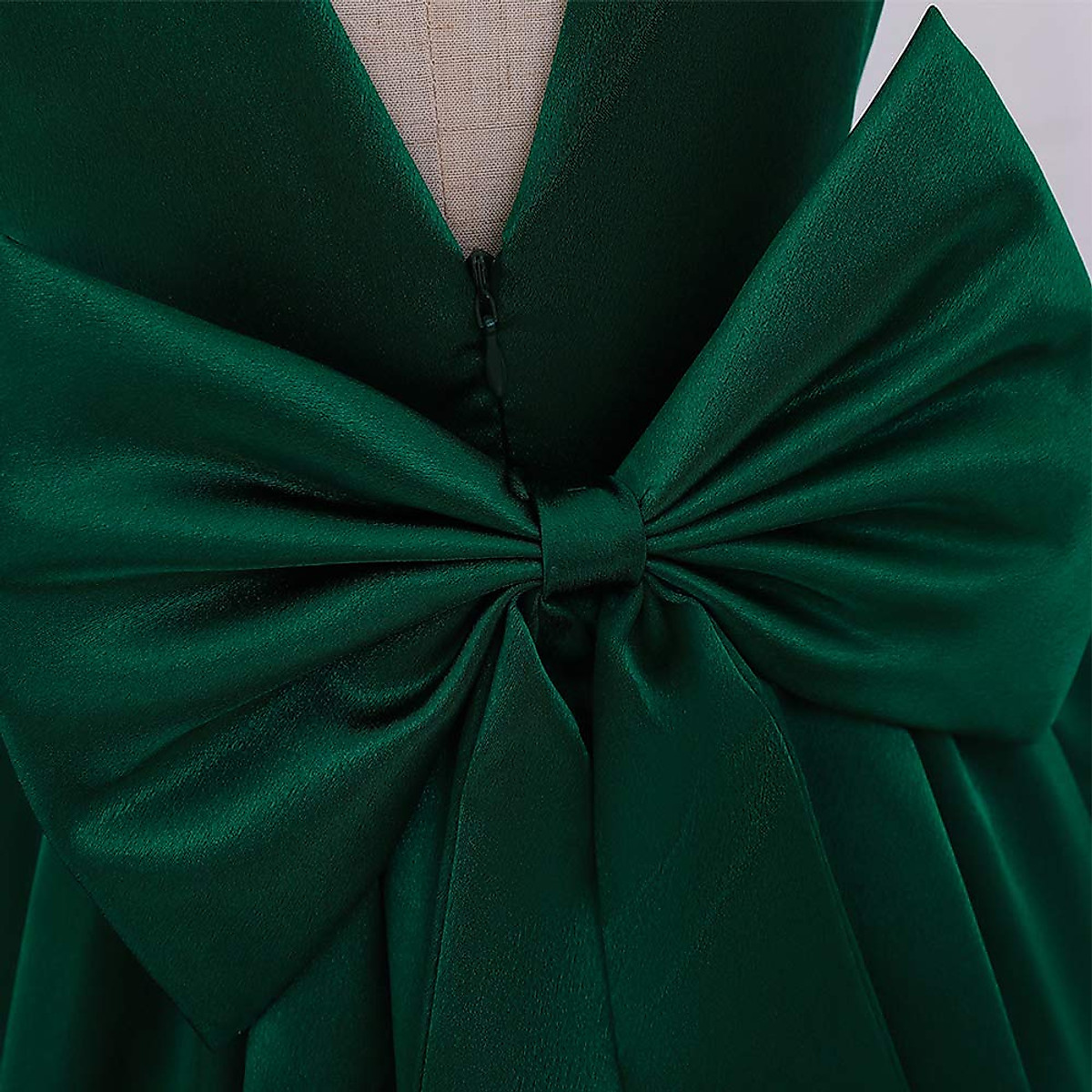 Flower Toddler Baby Girls Dress Formal Bowknot Tutu Backless Ruffle Puffy Tulle Gowns Princess Wedding Communion Christening Baptism Pageant Birthday Lace Party Wear Green 4-5T