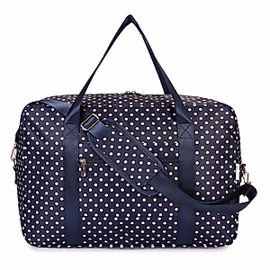 Small Carry On Bag For Spirit Airlines Personal Item Bag 18x14x8 Foldable Travel Duffel Bag Underseat Carry on Luggage for Women and Men 25L (Polka Dot)