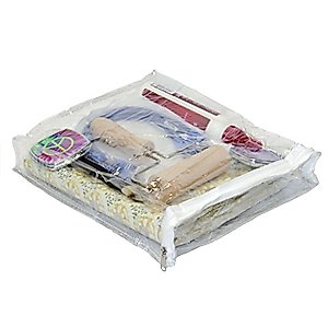 Oreh Homewares Heavy Duty Vinyl Zippered See-Through Storage Bags (Clear) for Jewelry, Shirts, Cosmetics, Arts & Crafts Supplies and Much More! (9" x 11" x 2") 0.9 Gallon 2-Pack