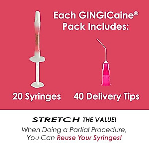 Prophy Magic Oral Anesthetic Gel in Syringe by GINGICaine, 1.2ml Strawberry Flavored Oral Anesthetic Gel for Smooth Local Anesthetic Application