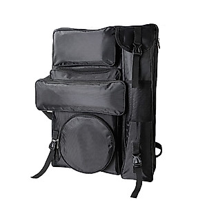 Art Portfolio Carry Bag 4K Canvas Artist Backpack Adjustable Shoulder Bag Tote Artist Portfolios Case Water-Resistant Drawing Board Bag for Art Supplies Storage Transport Traveling, 26 x 19 Inch