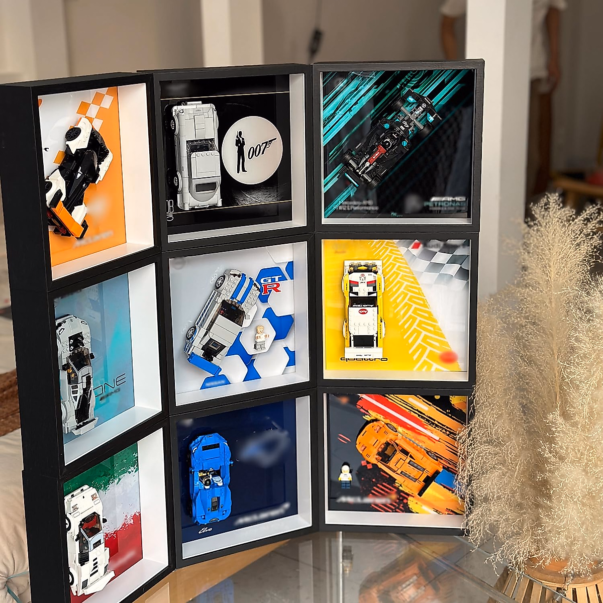 iLuane Display Wallboard for Lego Speed Champions 2 Fast 2 Furious Nissan Skyline GT-R (R34) 76917 Race Car Toy, Adult Collectibles Wall Mount, Home or Office Décor (No Car Included)