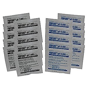 Pinpoint® High-Precision pH Calibration Fluids Kit (pH Buffer Solution), 20 Piece Set - 7.000, 10.000