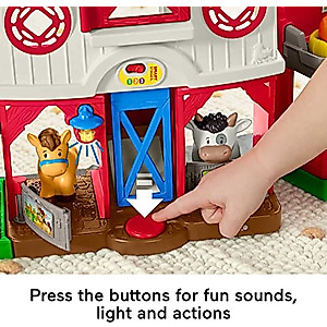 Fisher-Price Little People Toddler Learning Toy Caring For Animals Farm Electronic Playset With Smart Stages For Ages 1+ Years