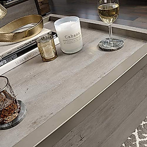 Sauder Manhattan Gate Coffee Table, L: 31.02" x W: 30.95" x H: 16.06", Mystic Oak finish