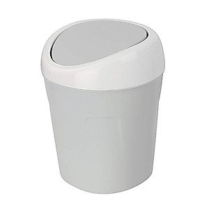 erDouckan Durable Trash Can, Desktop Mini Flip Lid Home Living Room Bedside Trash Can Garbage Dust Bin Holder, Make Your Room Clean and Comfortable (Blue)