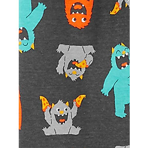 Simple Joys by Carter's Toddler Boys' 6-Piece Snug-Fit Cotton Pajama Set, Yellow/Grey, Monster/Trucks, 5T