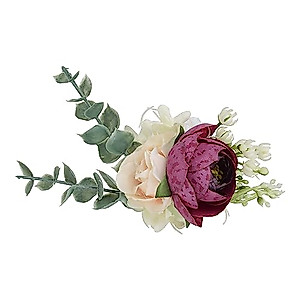 MOTUZP Rose Wrist Flower, Rose Wrist Corsage Wristlet Band Bracelet Prom Flower Wrist Corsages for Wedding(#2)