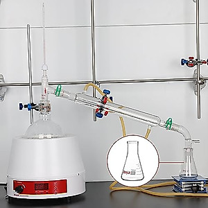 stonylab 2-Pack Glass 500ml Heavy Wall Narrow Mouth Erlenmeyer Flasks with Heavy Duty Rim (500ml Fits with stonylab 7# Rubber Stopper)