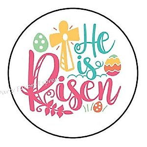 1.5" Inch He is Risen Easter Stickers - He is Risen Stickers - Easter Stickers Envelope Seals Labels - D #AA61RK (30 Pcs)